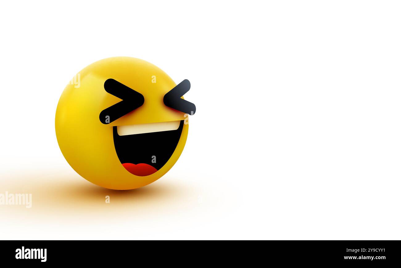 3D smiling ball sign Emoticon Icon Design for Social Network. Grinning ...