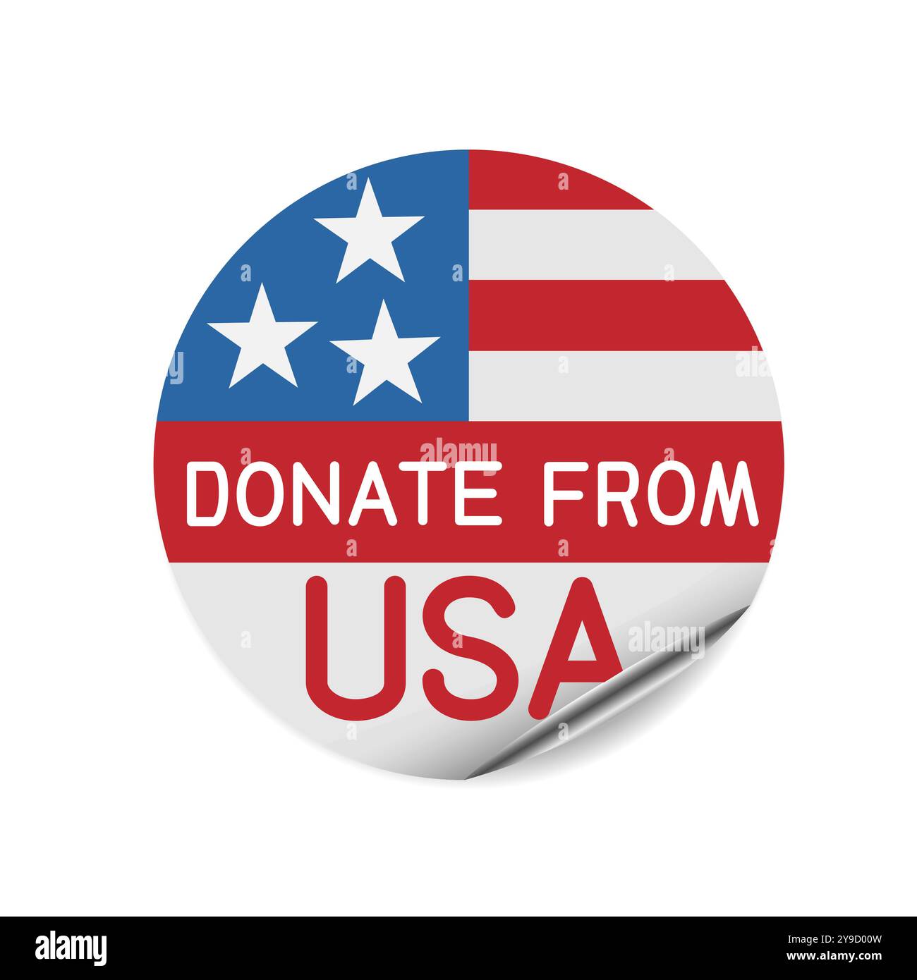 Donate from USA round sign sticker tag label Stock Vector Image & Art ...