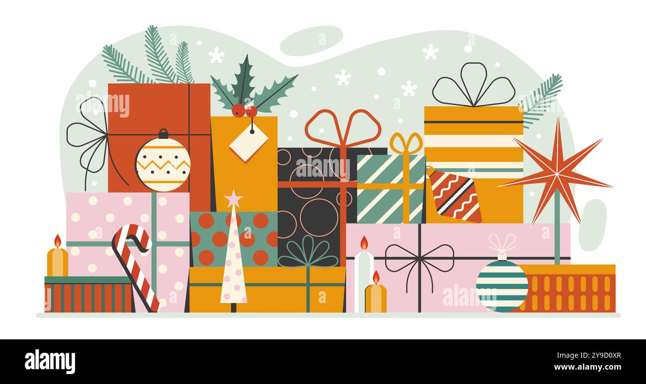 Horizontal banner wrapped gifts hi-res stock photography and images - Alamy