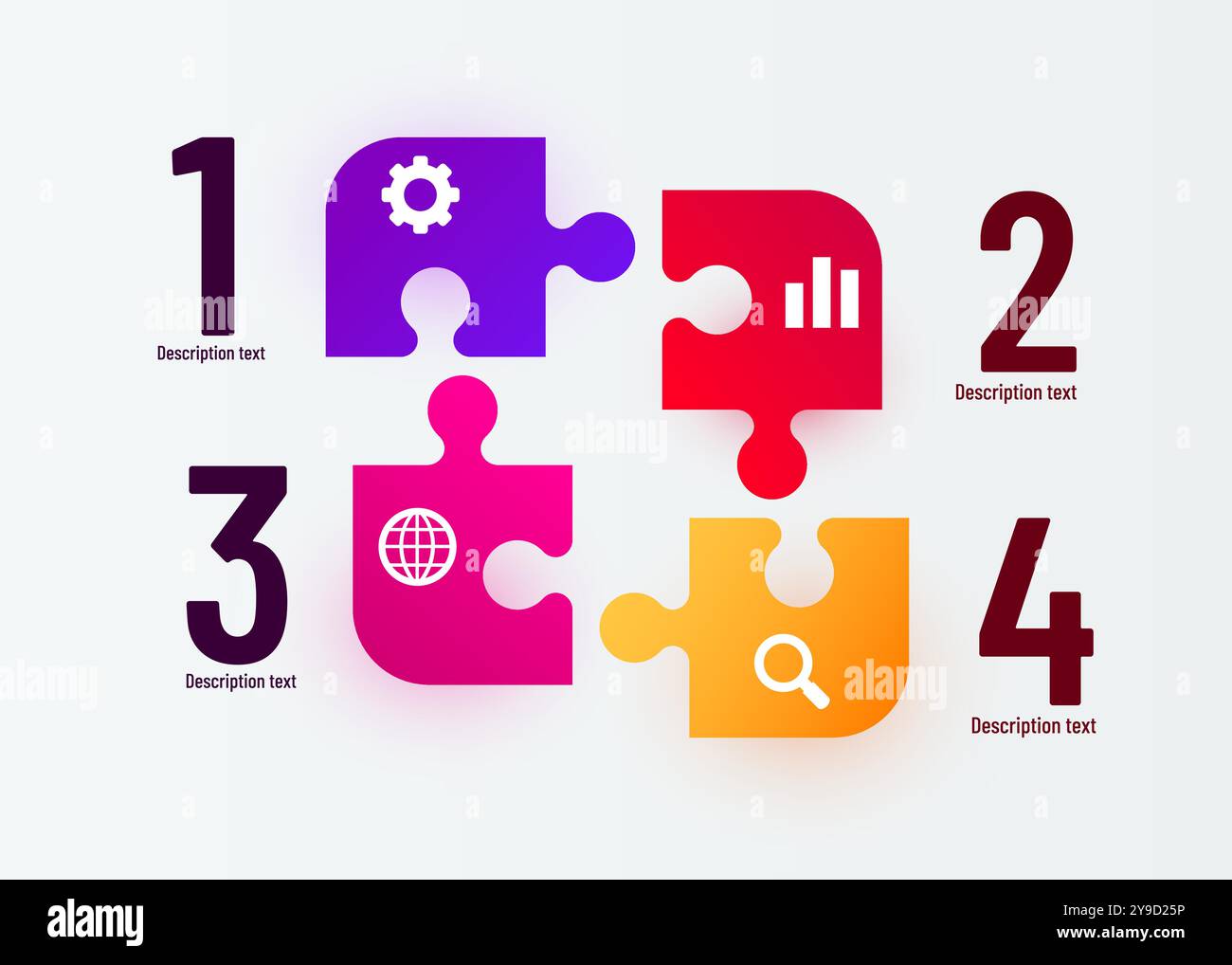 Infographics puzzle elements and marketing icons can be used for ...