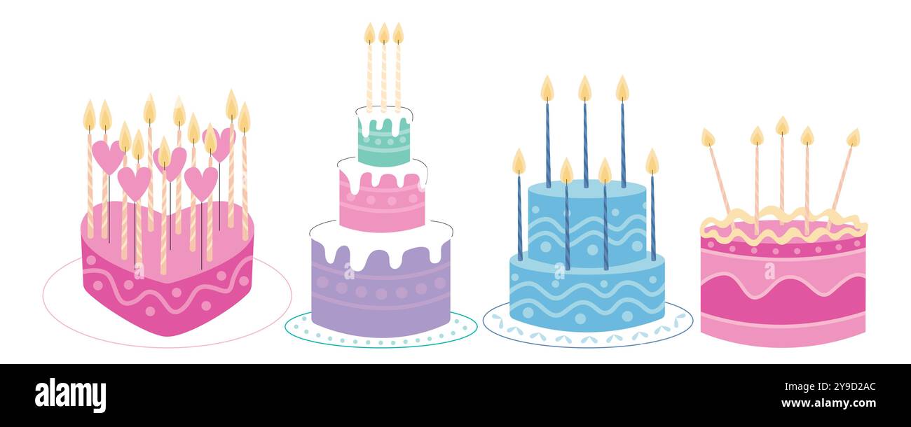 Illustration three tier birthday cake Stock Vector Images - Alamy