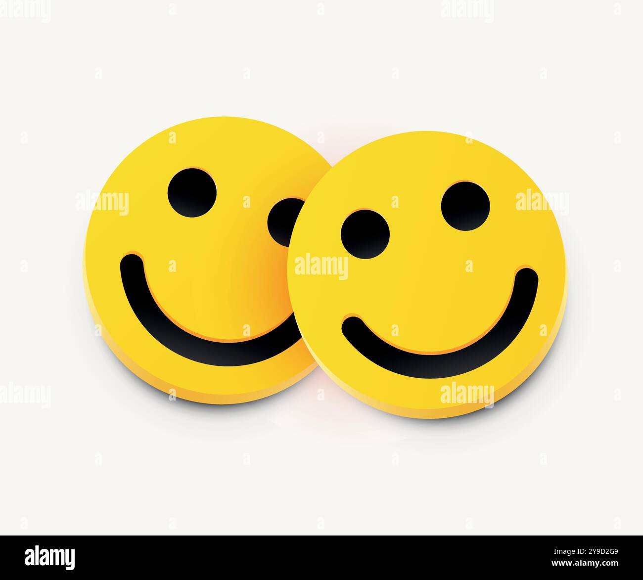 Modern yellow laughing two smiles. Vector illustration Stock Vector ...