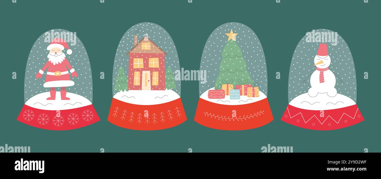 Christmas snowballs with snowflakes set Stock Vector Image & Art - Alamy