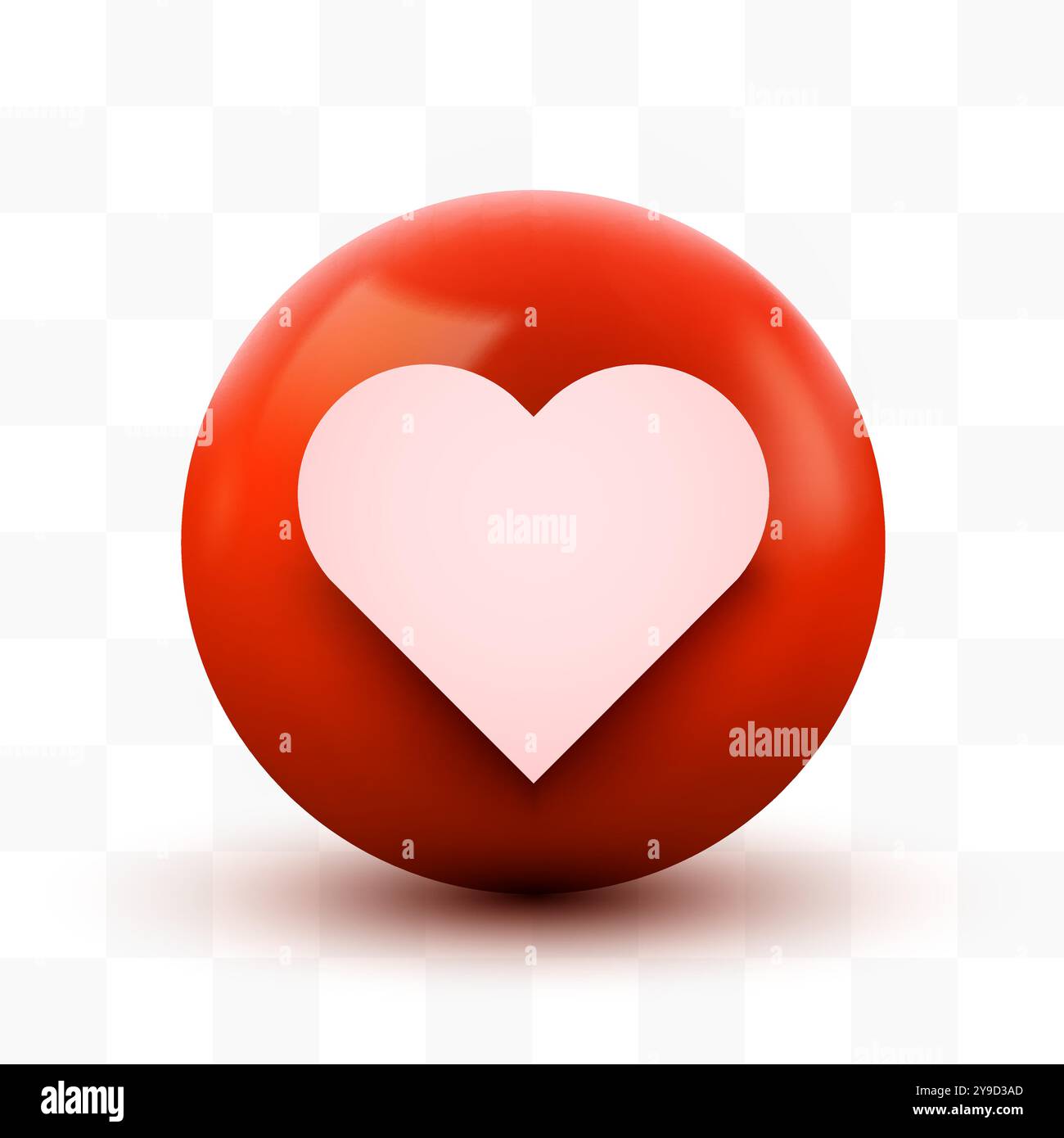 3D Heart ball sign Emoticon Icon Design for Social Network. Modern ...