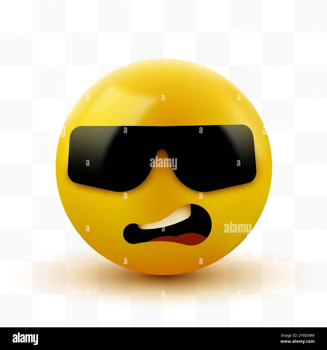 Face with sunglasses emoji. Emoticon with dark sunglasses. Like a boss ...