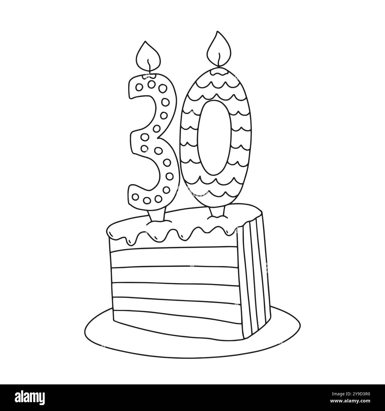 Piece cake candle slice Black and White Stock Photos & Images - Alamy