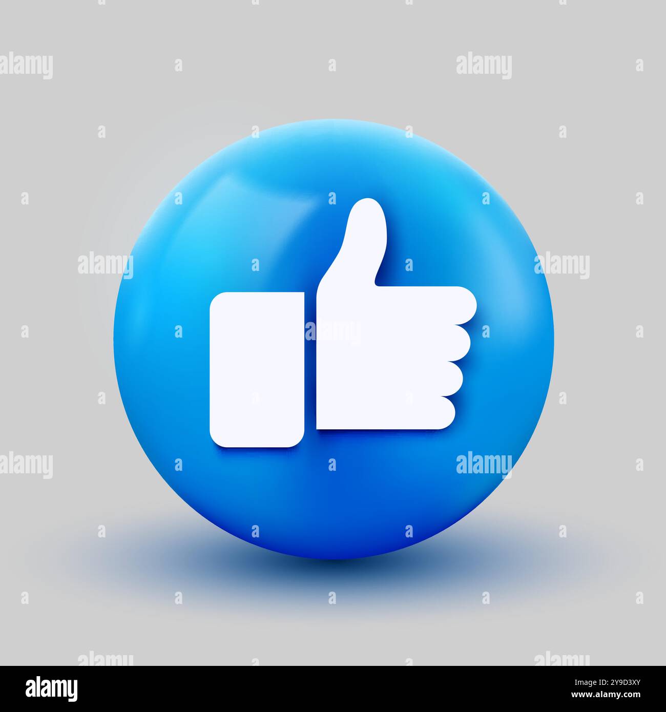 3D thumb up ball sign Emoticon Icon Design for Social Network. Modern ...