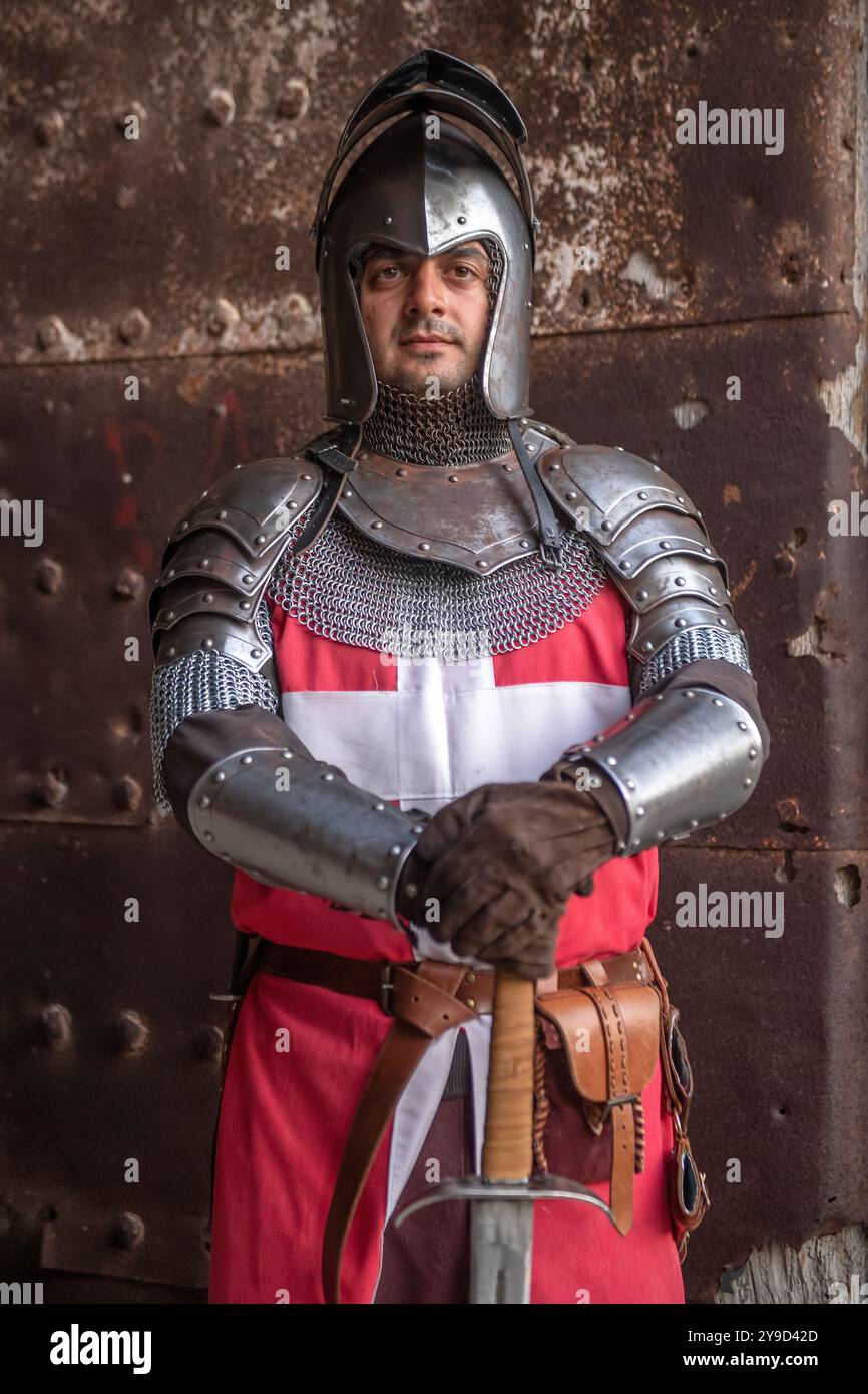 A portrait of a member of the Rhodes Medieval Rose Association Knights ...