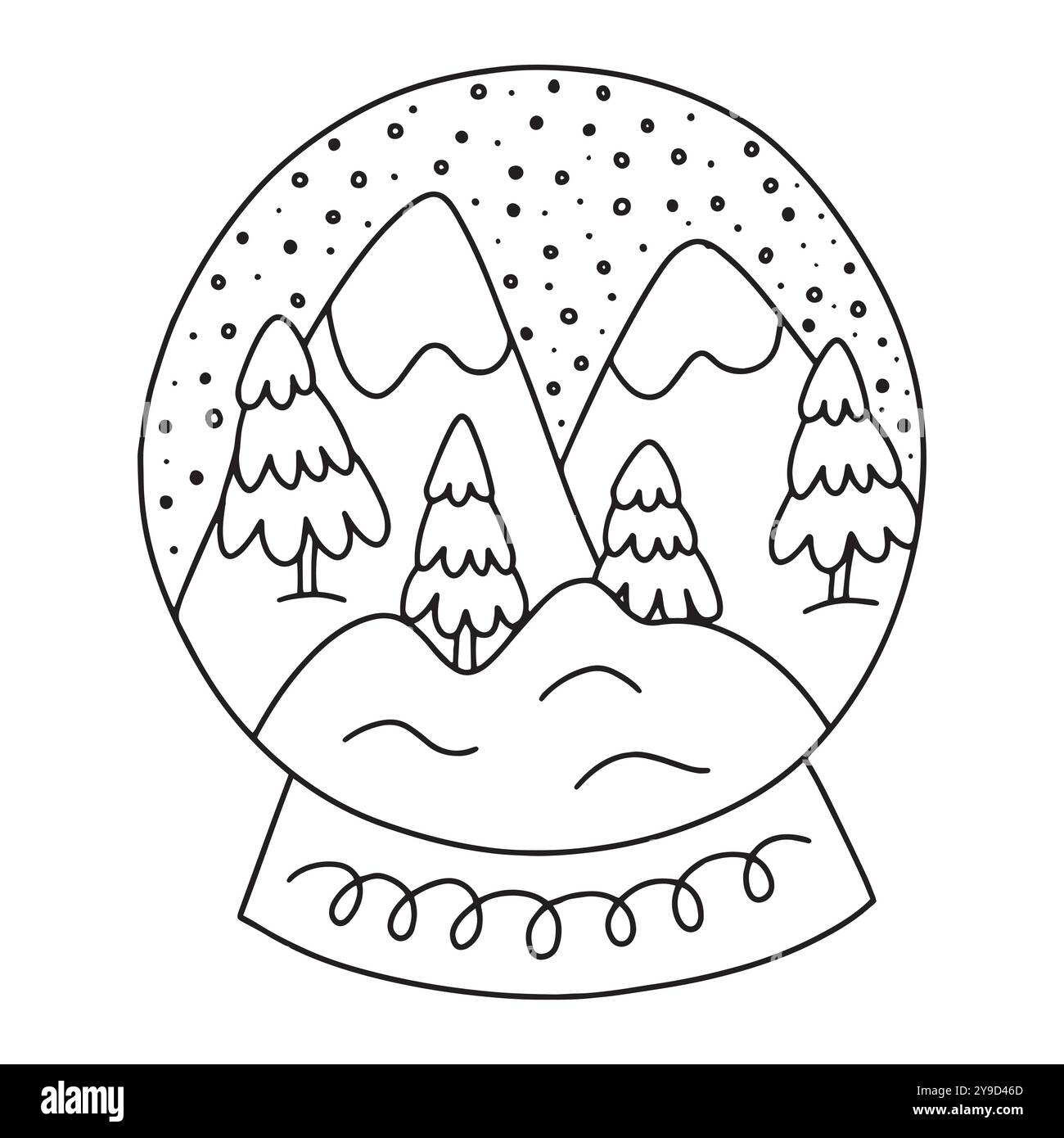 Christmas snow globe sketch Stock Vector Image & Art - Alamy