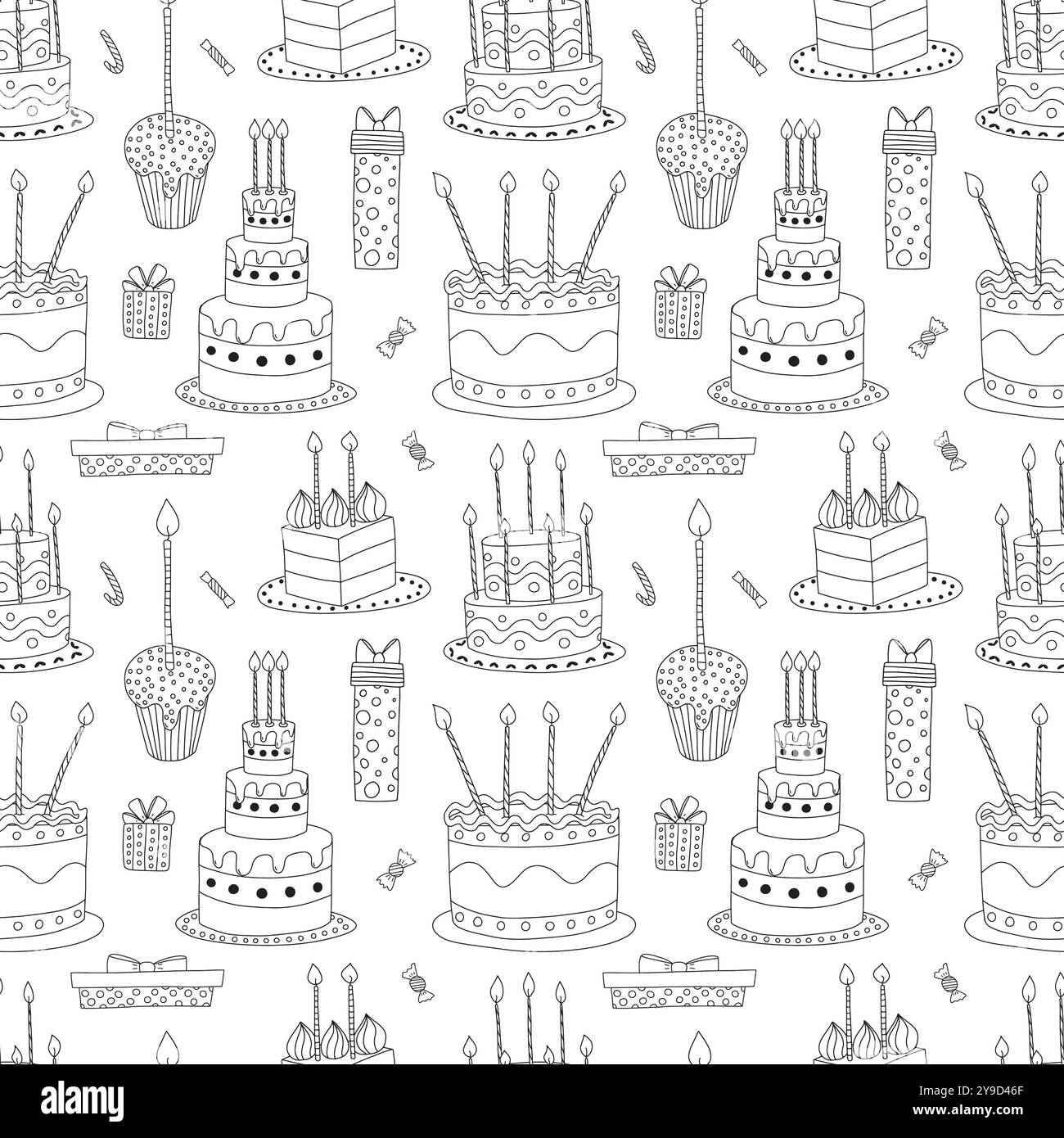 Birthday party paper cake Black and White Stock Photos & Images - Alamy