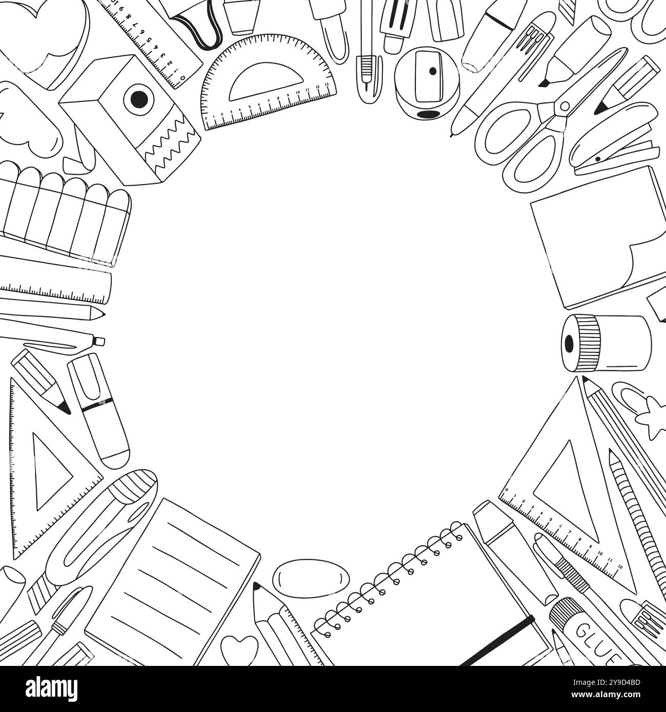 Stationery hand drawn frame Stock Vector Image & Art - Alamy