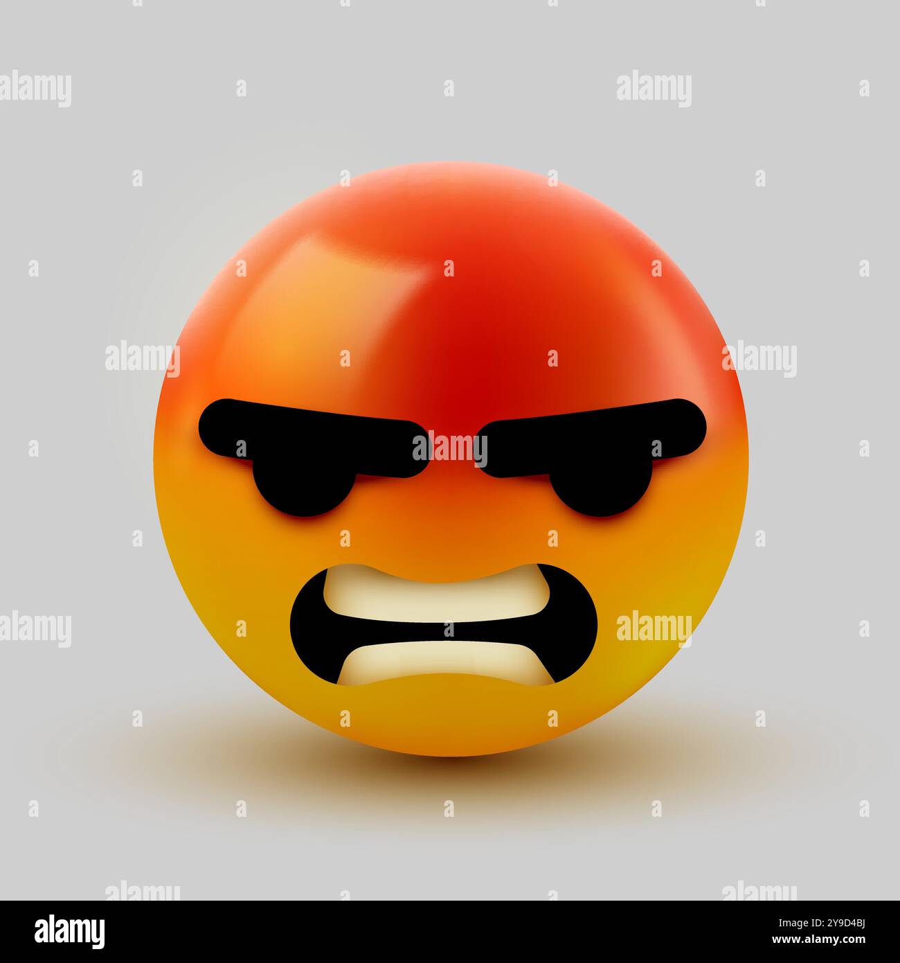 3D Angry, mad emoji sign. Emoticon Icon Design for Social Network ...