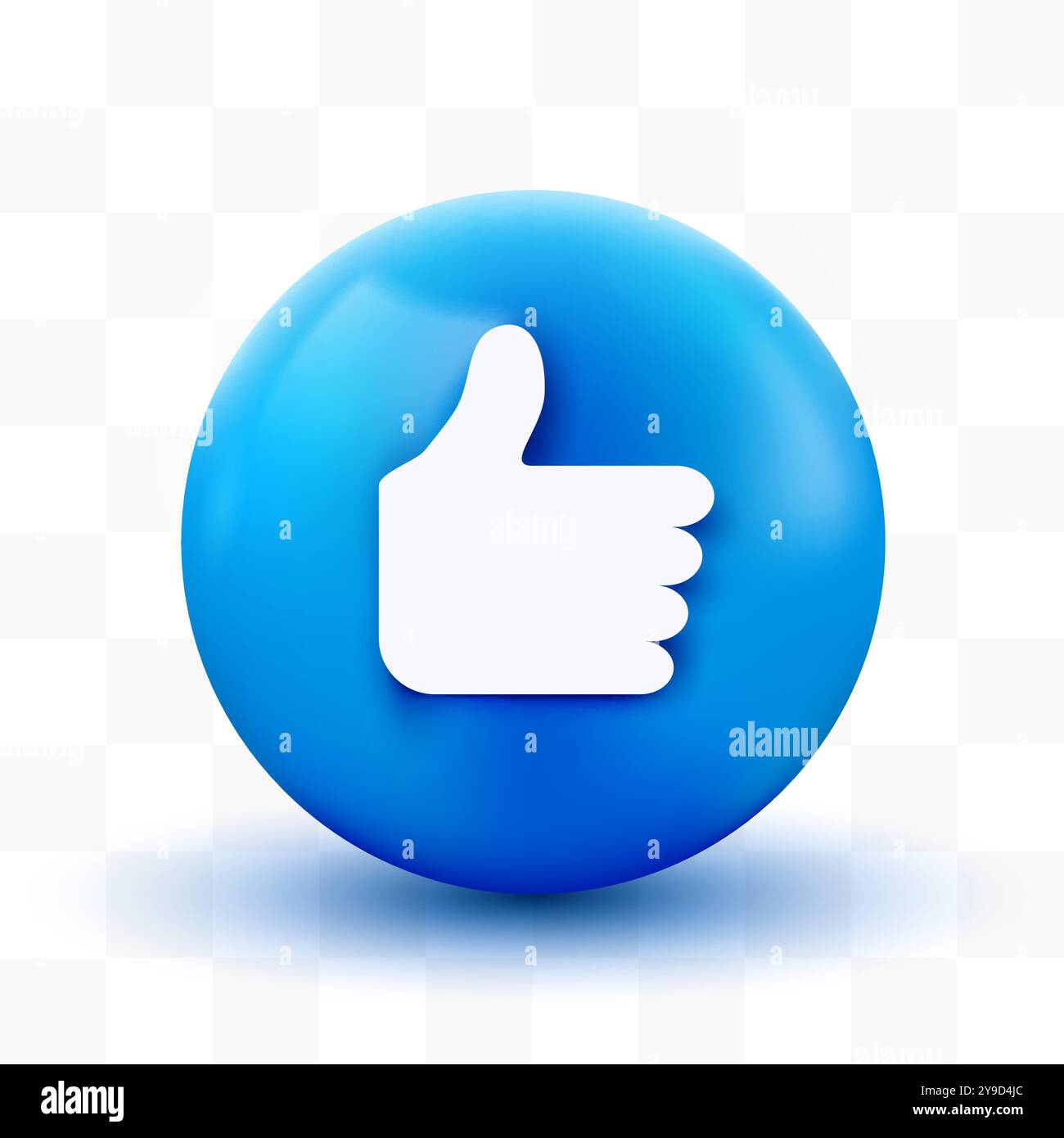 3D thumb up ball sign Emoticon Icon Design for Social Network. Modern ...