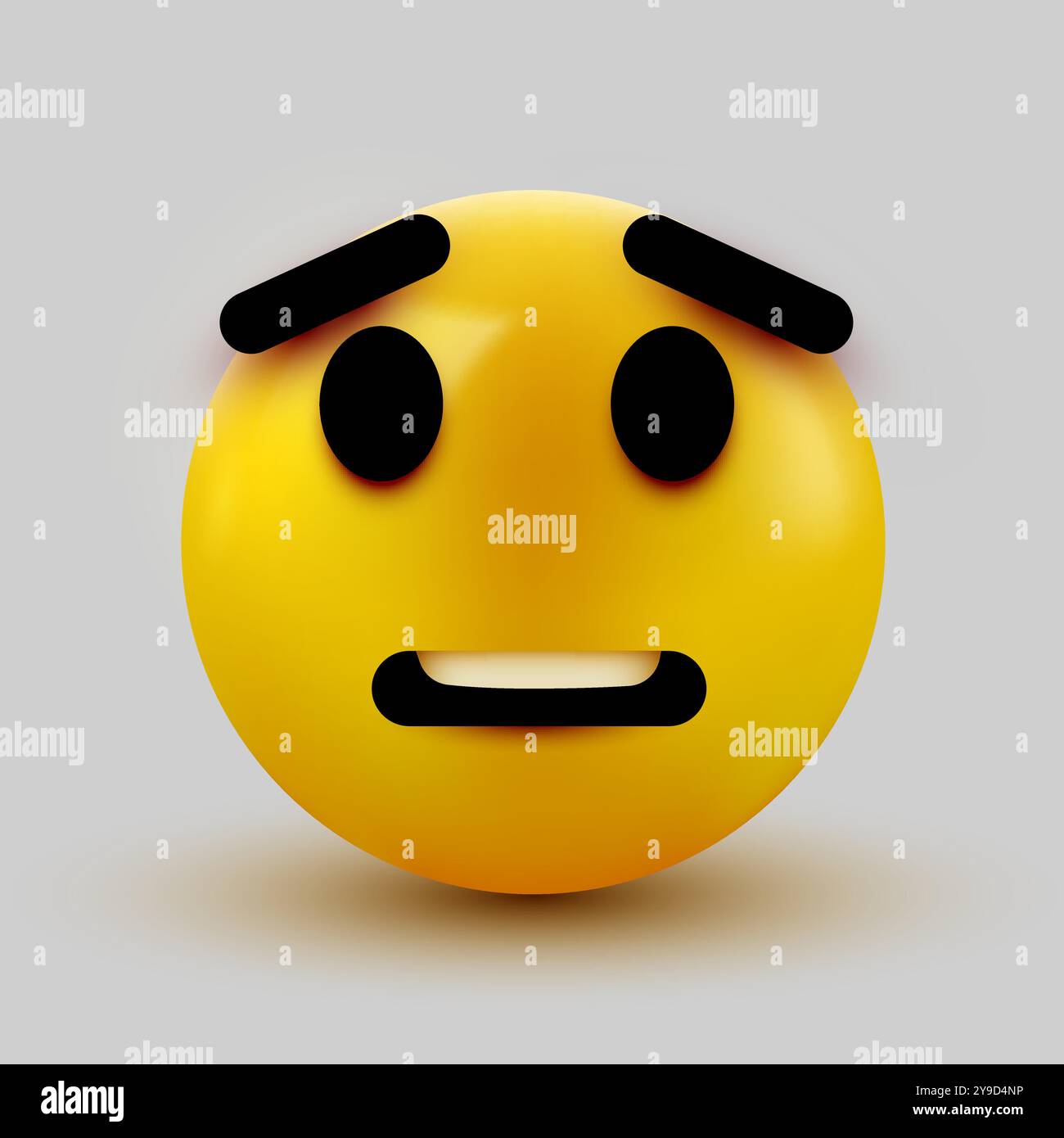Scared emoji isolated on white background, shocked emoticon. Vector ...