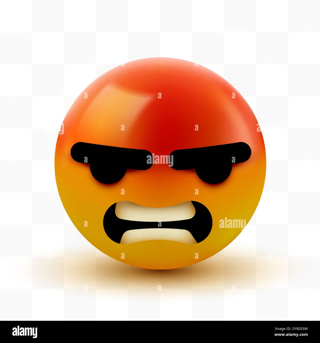 3D Angry, mad emoji sign. Emoticon Icon Design for Social Network ...