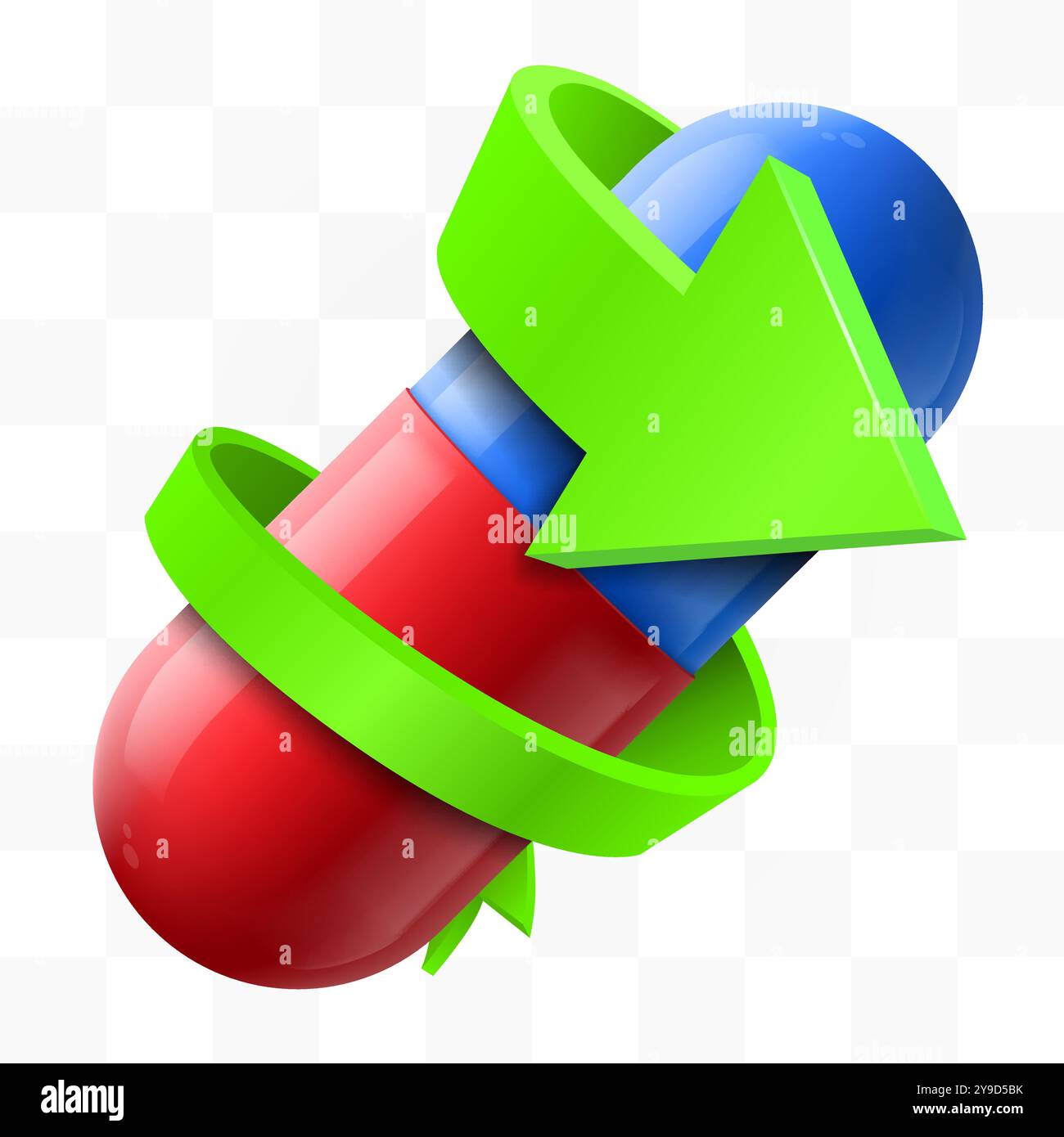 Green arrow arount pill. Medicine concept. Vector illustration Stock ...