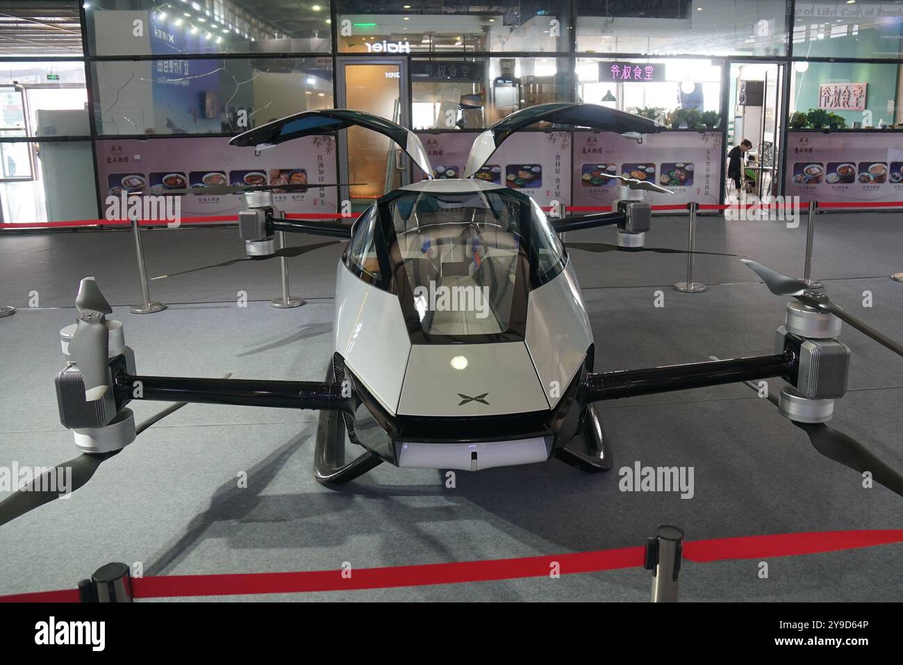 SHANGHAI, CHINA - OCTOBER 10, 2024 - Xopeng's vertical take-off and landing manned aircraft at ...