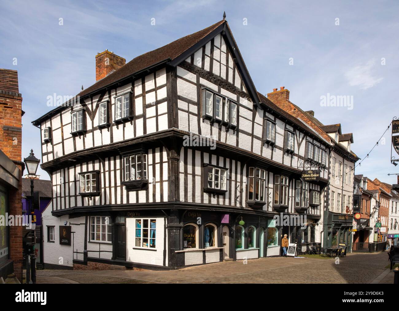 UK, England, Shropshire, Shrewsbury, Butcher Row, 1450, Abbots House ...