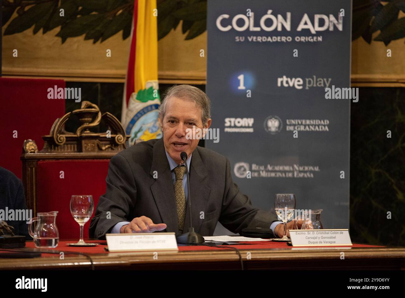 Christopher Columbus' descendant, the Duke of Veragua, during the ...