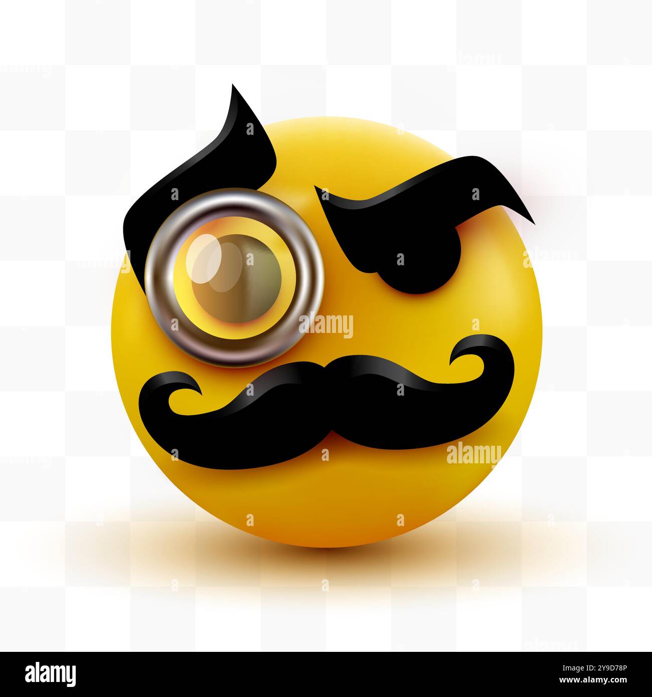 Gentleman emoticon. Sir icon with mustache and monocle. Vector ...