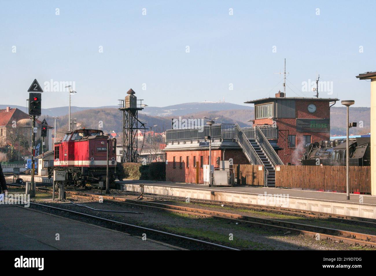 Wernigerode narrow gauge station looking towards the Brocken Stock ...