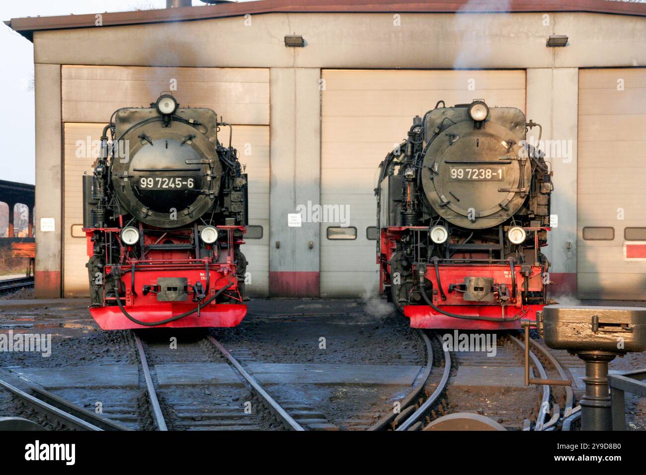 Steam locomotives at Wernigerode on the Harz Narrow Gauge Railway Stock ...
