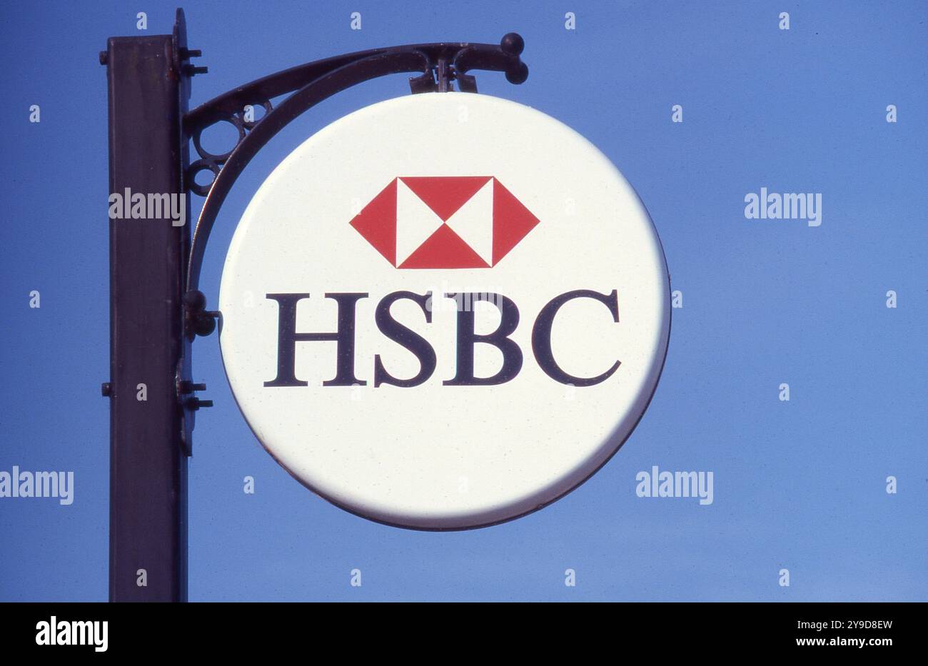 Signage outside a branch of the HSBC bank at Tenterden in Kent, England ...