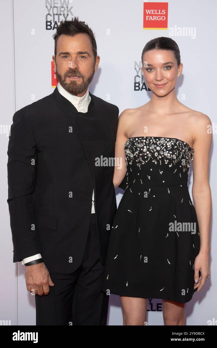 (L-R) Justin Theroux and Nicole Brydon Bloom attend the New York City ...