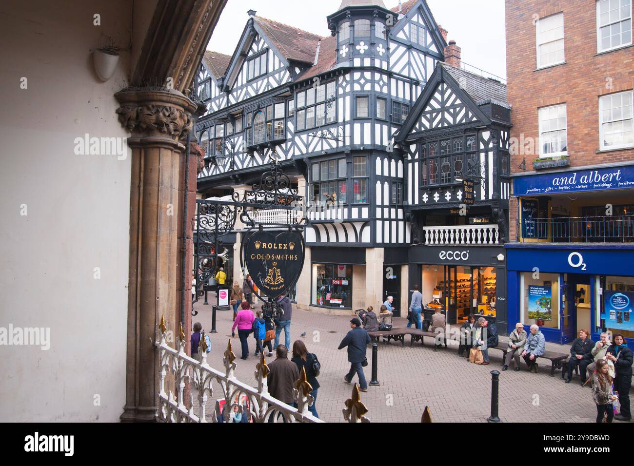 Chester city centre, rows arcade, England, March, 2011 Stock Photo - Alamy