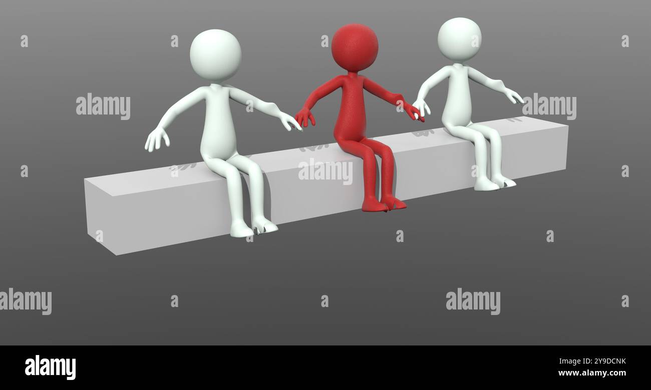 Three persons Sitting on bench Stock Photo - Alamy
