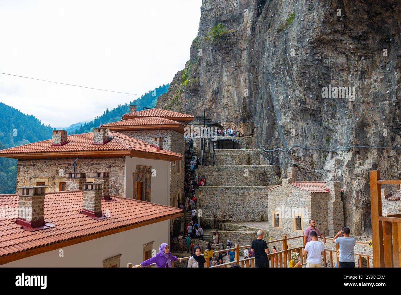Backyard of Sumela Monastery and visitors. Trabzon Turkey - 8.3.2024 ...