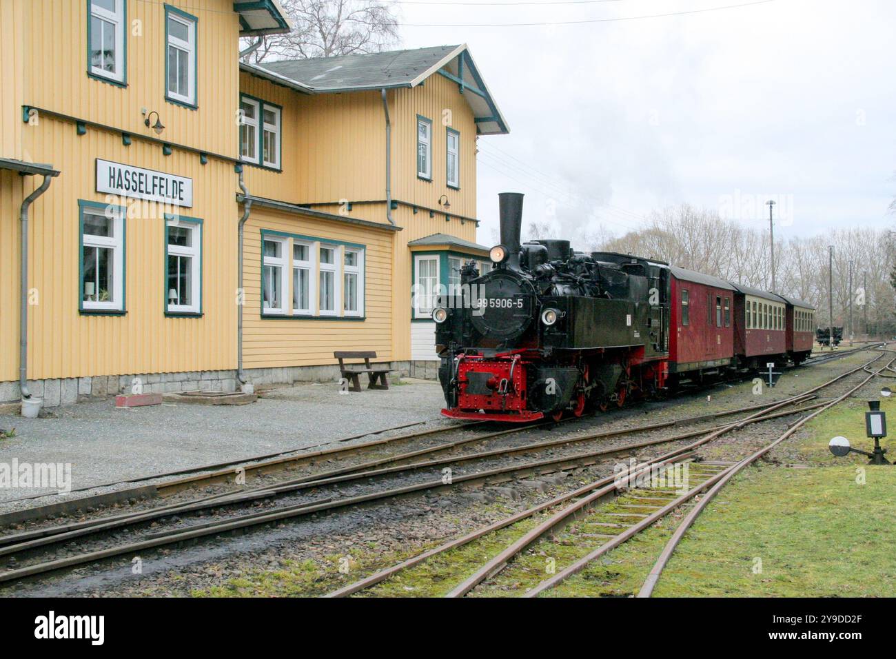 A Harz narrow gauge railway, steam train at Hasselfelde Stock Photo - Alamy