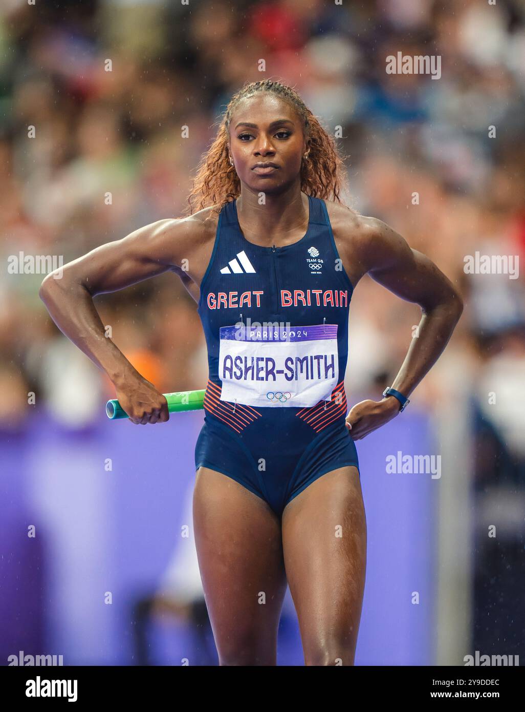 Dina Asher-Smith participating in the 4X100 meters relay at the Paris ...