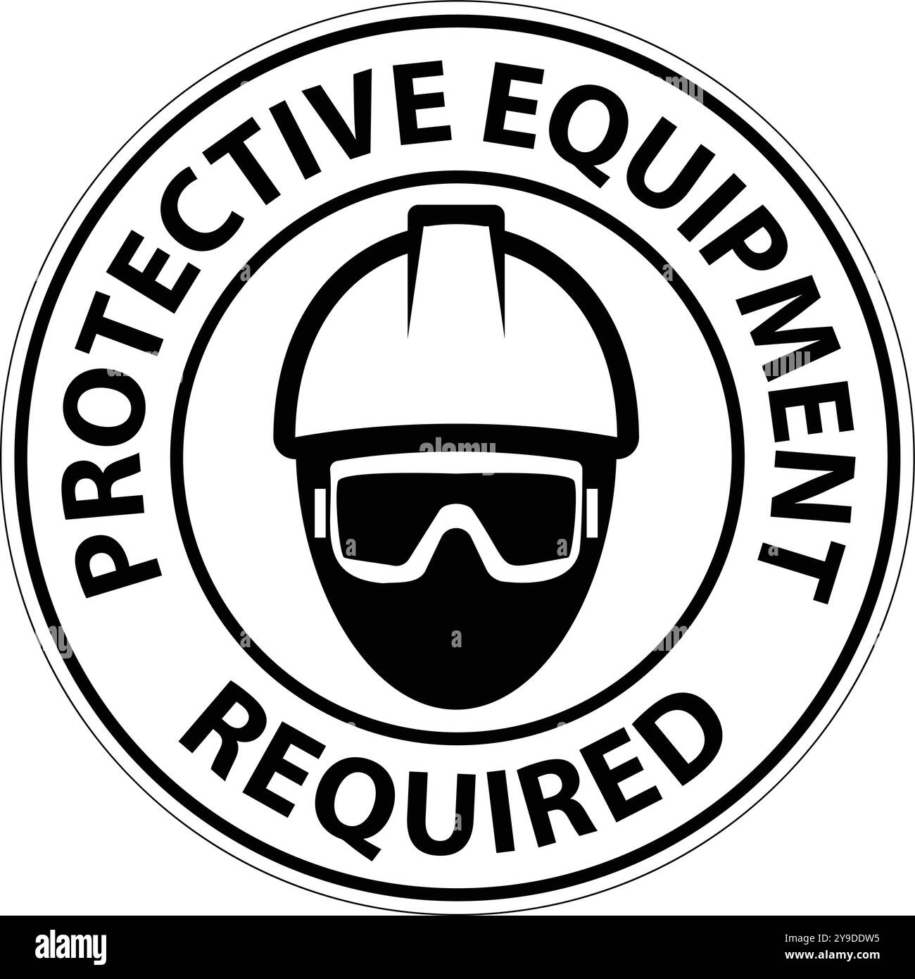 Floor Sign, Protective Equipment Required Stock Vector Image & Art - Alamy