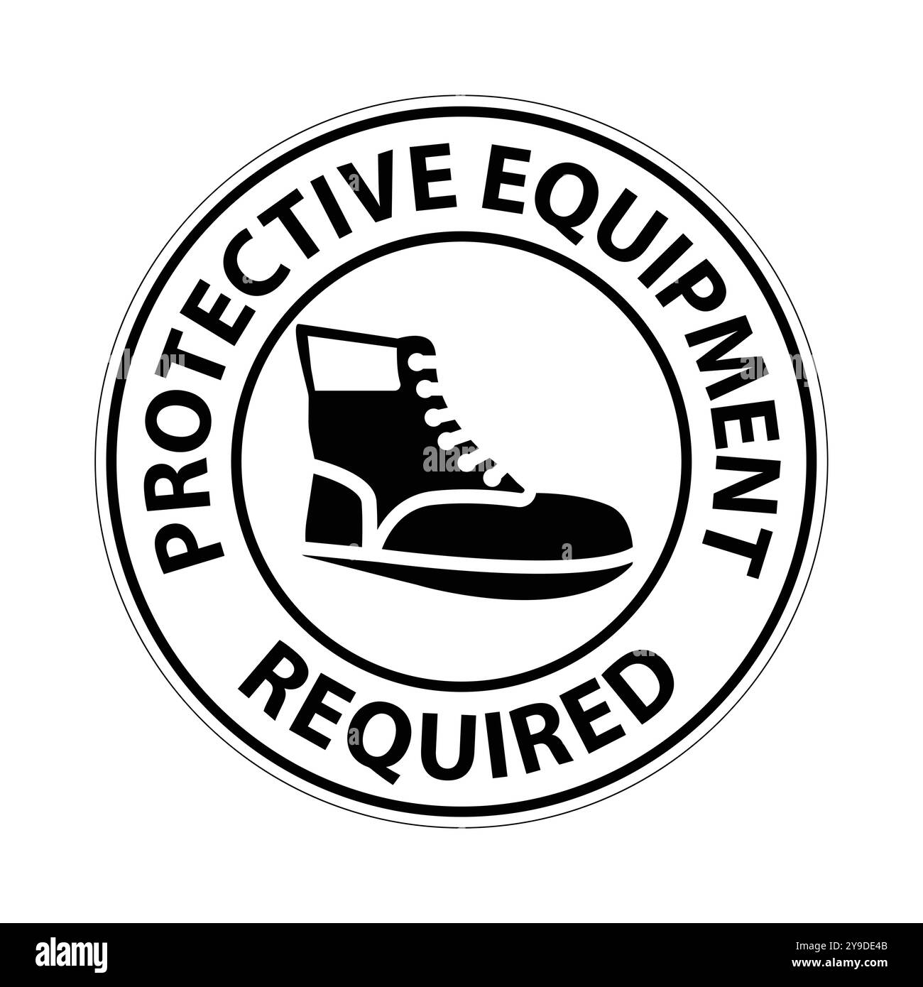 Set of safety signs emphasizing the necessity of protective gear in ...