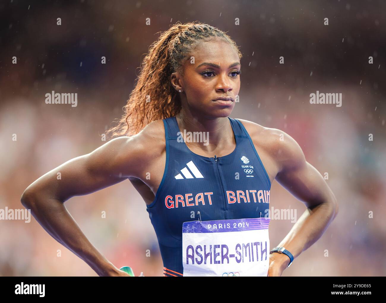 Dina Asher-Smith participating in the 4X100 meters relay at the Paris ...