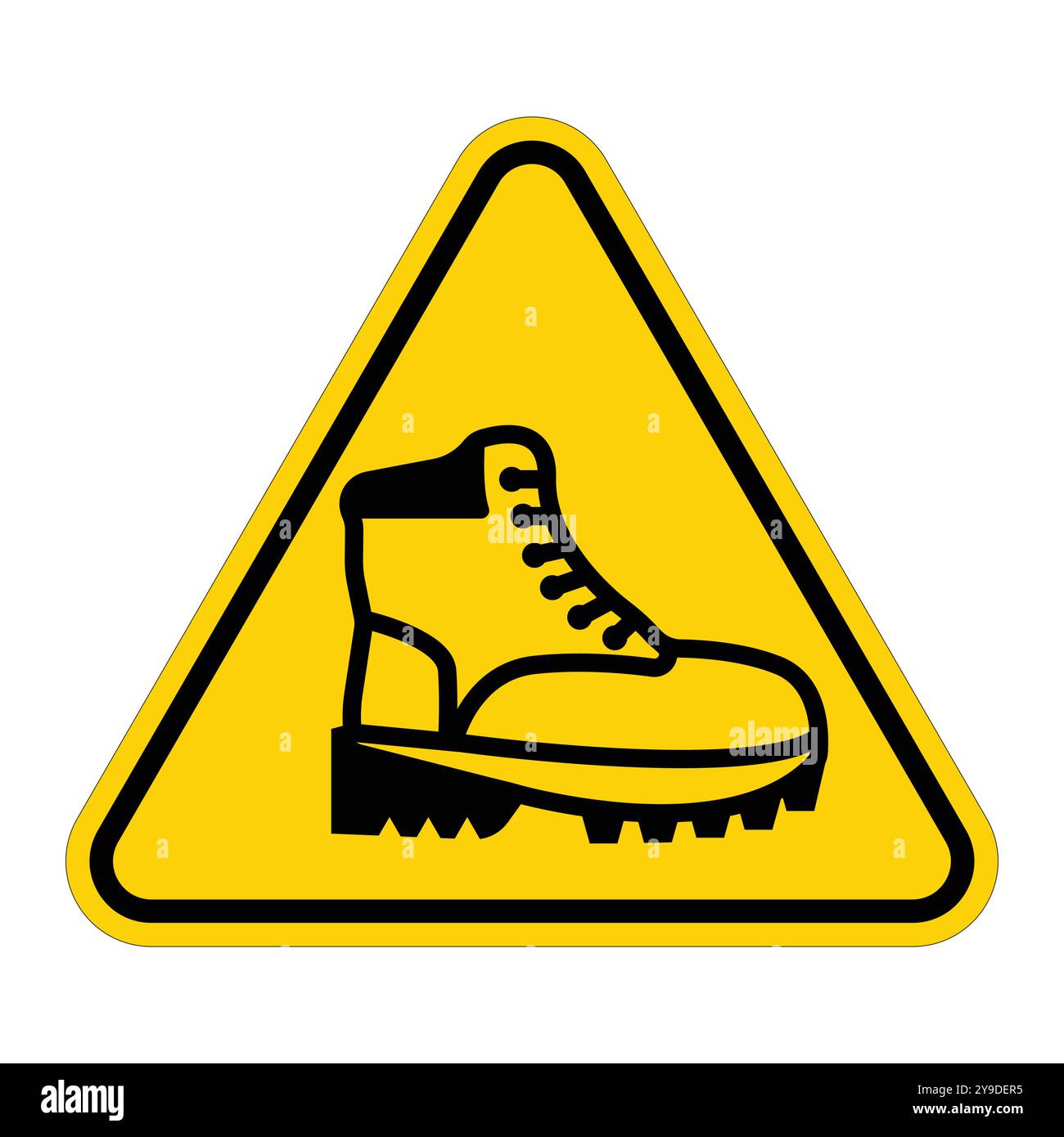 Caution sign featuring a safety boot icon Stock Vector Image & Art - Alamy