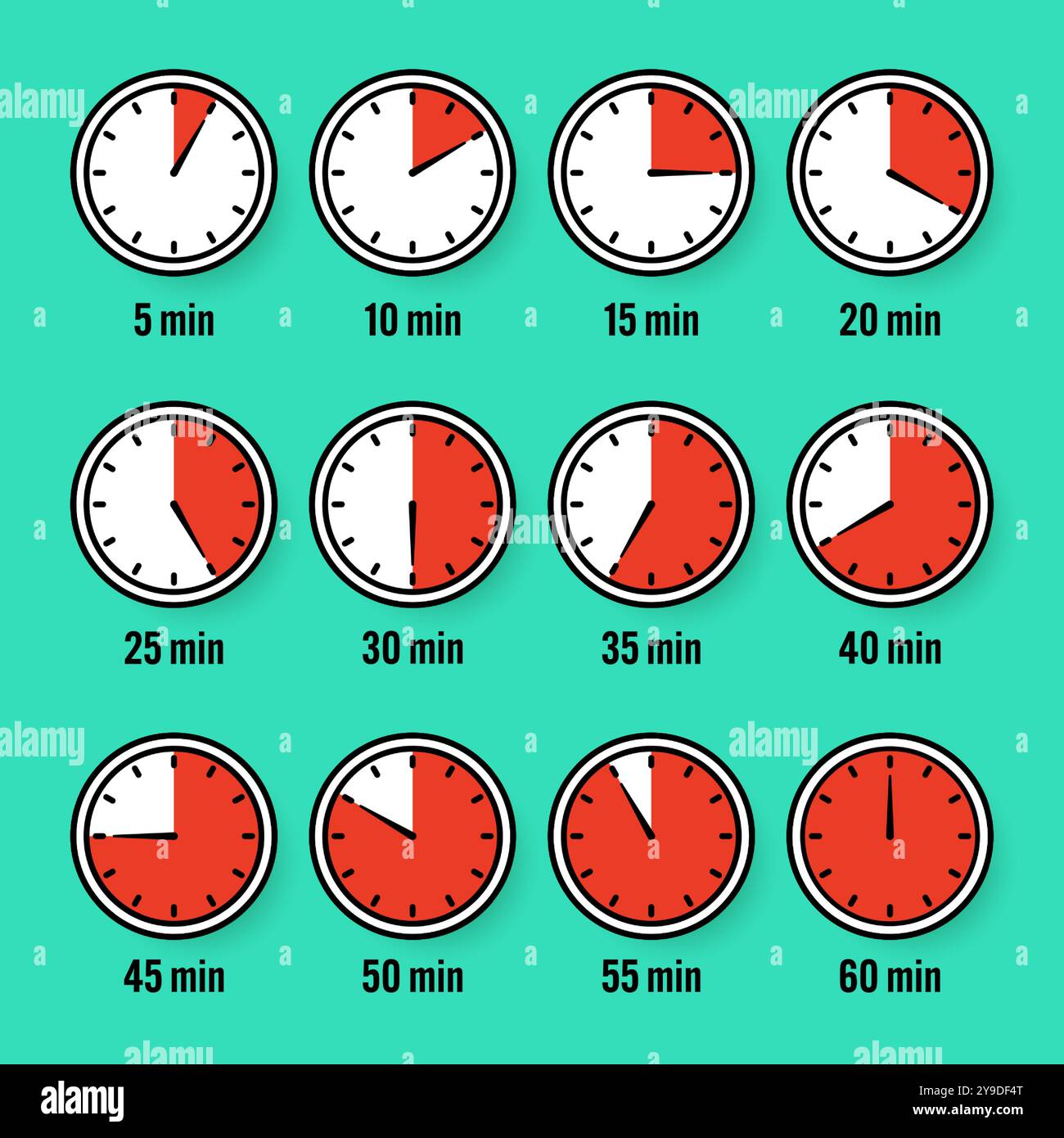 Stopwatch icons. Colorful simple chronometer, time counter with dial ...