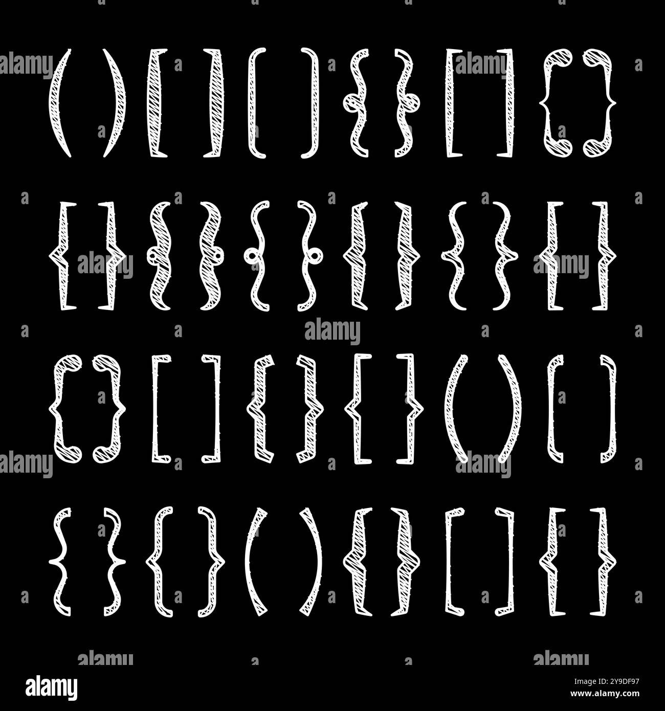 Shaded text brackets, black quotation box. Curly, square and corner ...