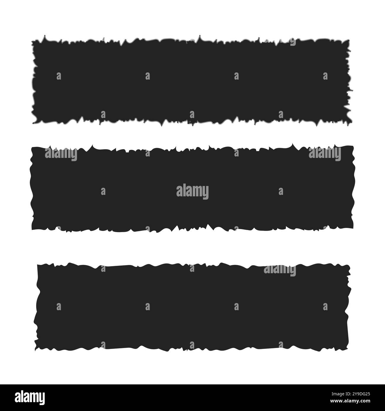 Tattered rectangle jagged edge text box, header border. Ripped and ...