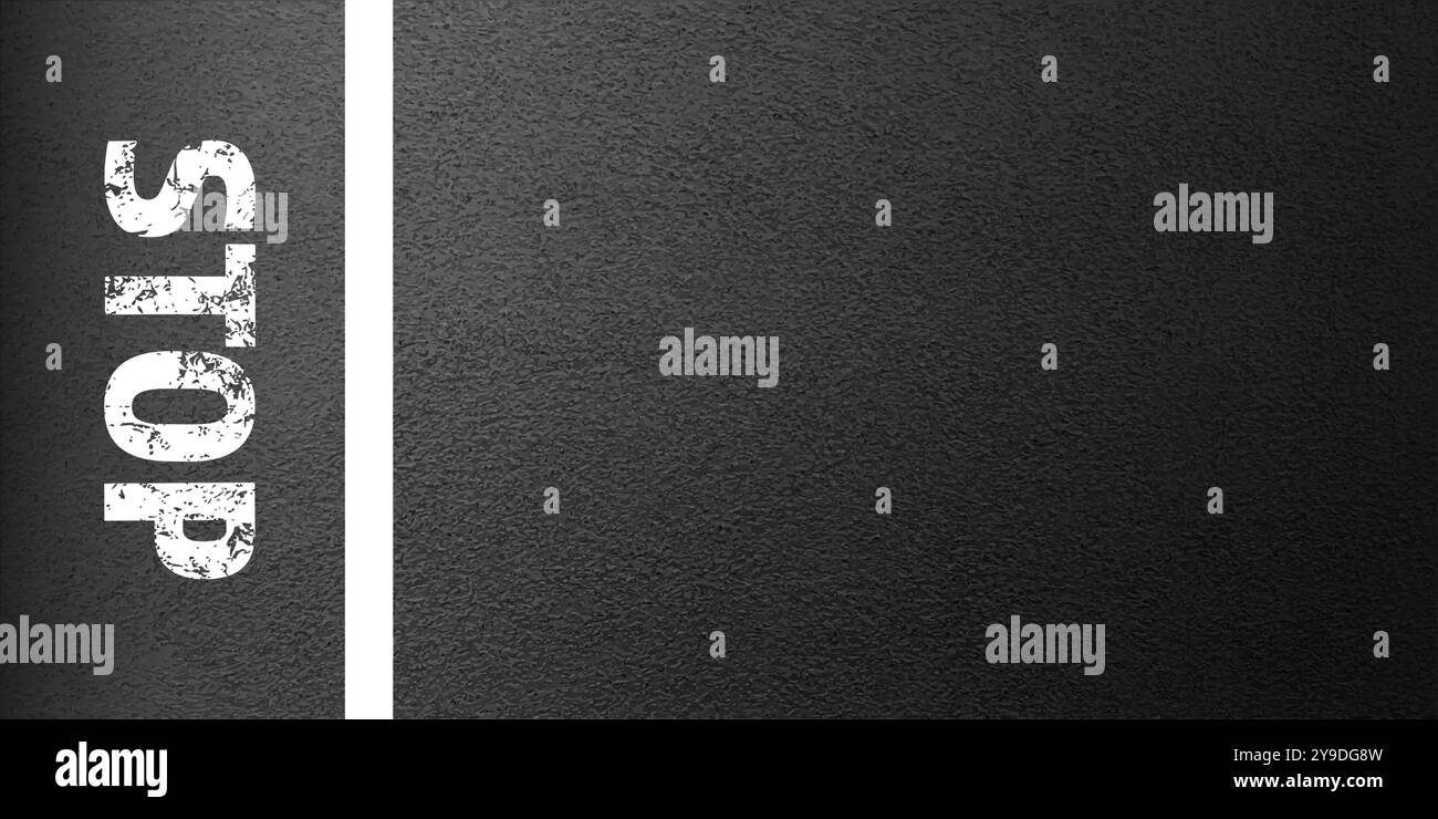 Asphalt road with stop lane marking, concrete highway surface, texture ...