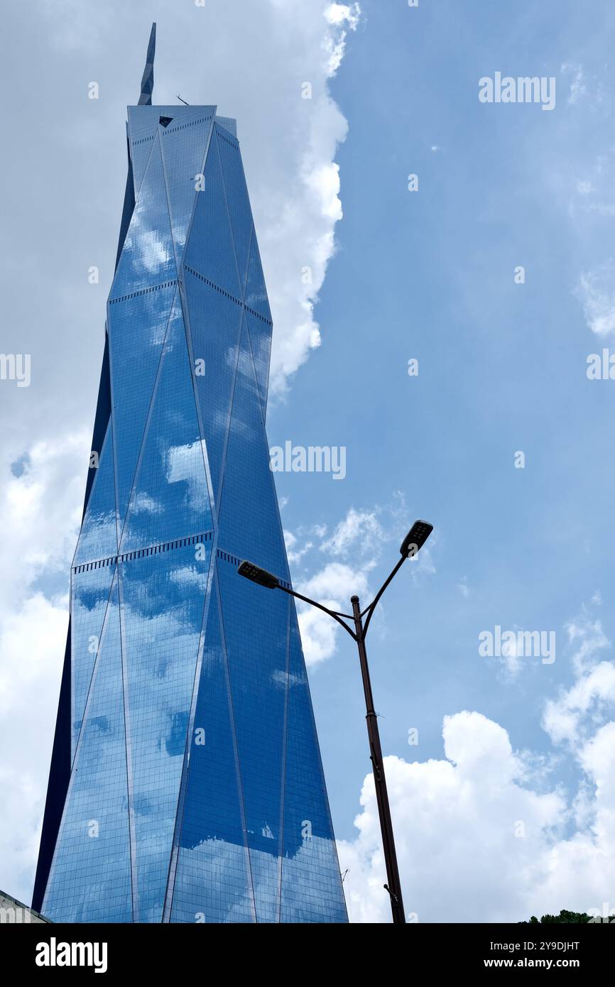 Merdeka 118 skyscraper with blue and cloudy sky in Kuala Lumpur ...
