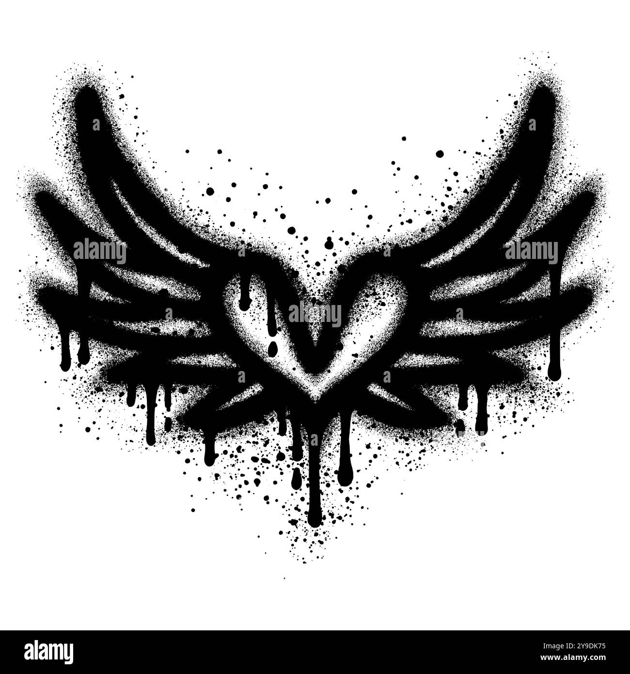Gothic Heart With Wings Drawings
