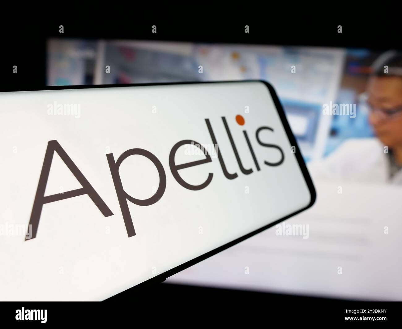 Smartphone with logo of American company Apellis Pharmaceuticals Inc ...
