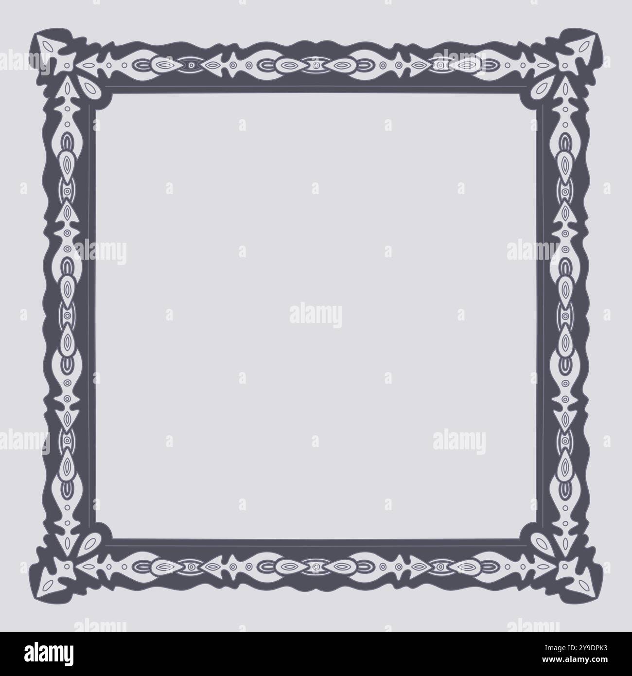 Hand-drawn frame with bold, flowing lines with abstract, decorative ...