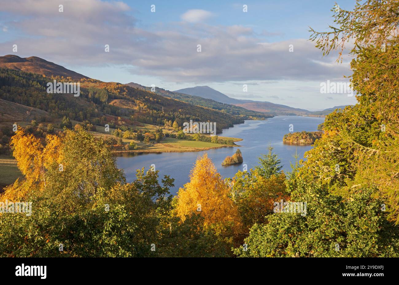 Queens View and Loch Tummel, Perthshire, Scotland, UK. 10 October 2024 ...