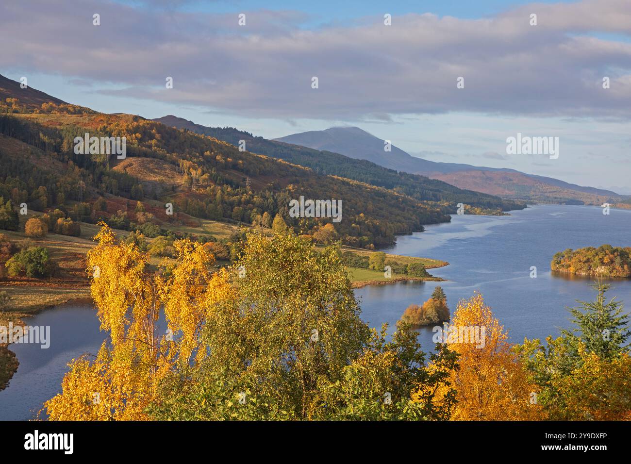 Queens View and Loch Tummel, Perthshire, Scotland, UK. 10 October 2024 ...