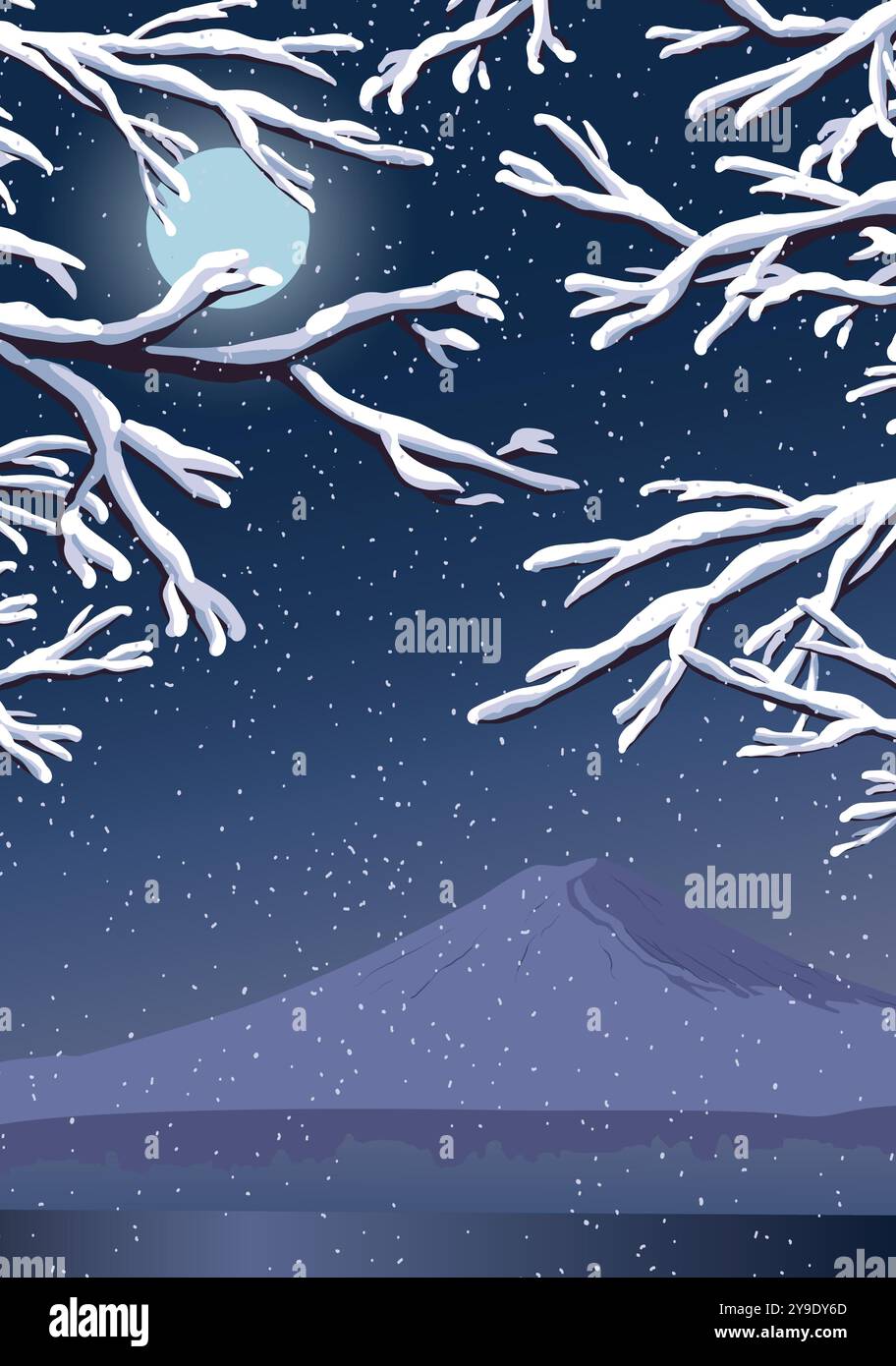 Stars night over winter Stock Vector Images - Alamy