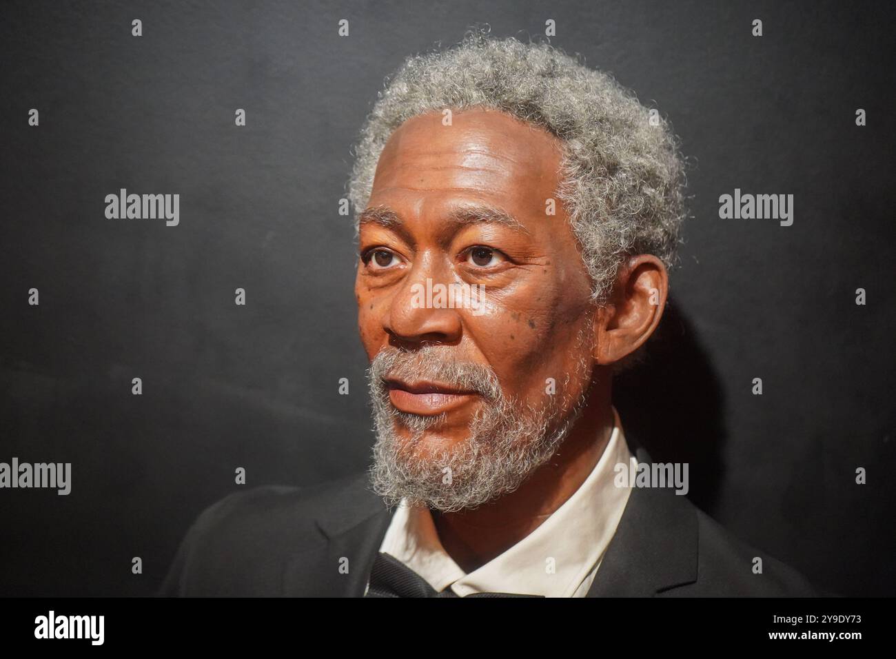 Wax figure of American actor Morgan Freeman,Polonia Wax Museum, Krakow ...
