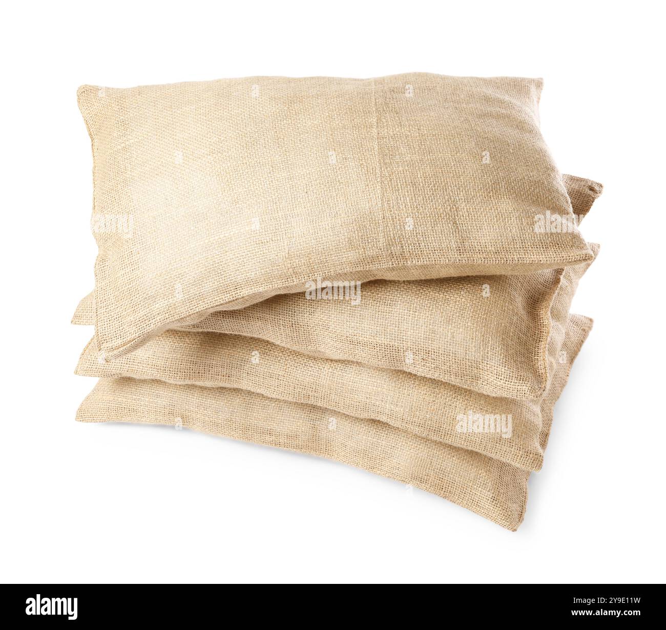 Group of burlap sacks isolated on white Stock Photo - Alamy